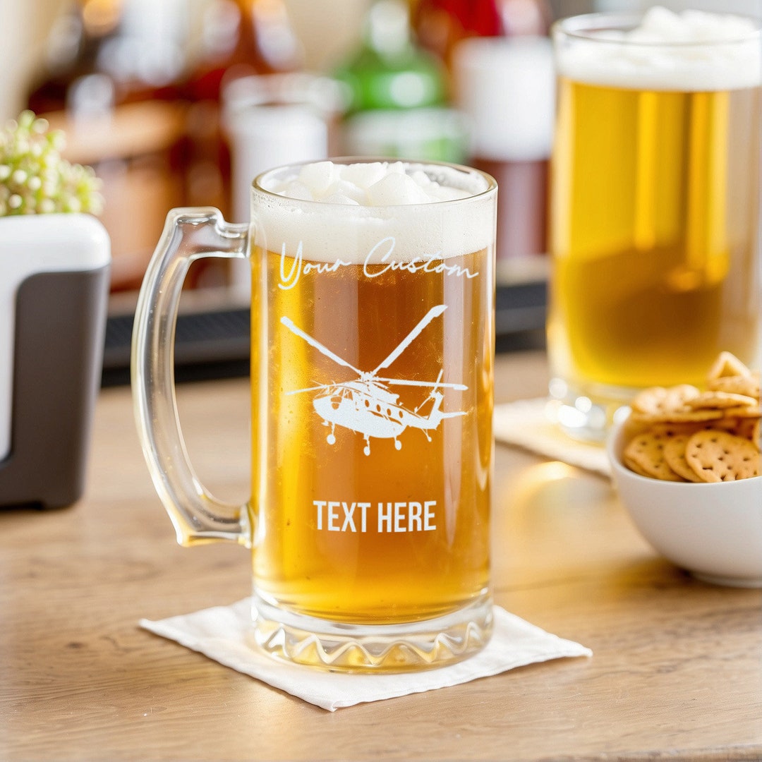 Chinook Beer Mug, Glass Beer Stein, Craft Beer Glass, Pub Mug ...