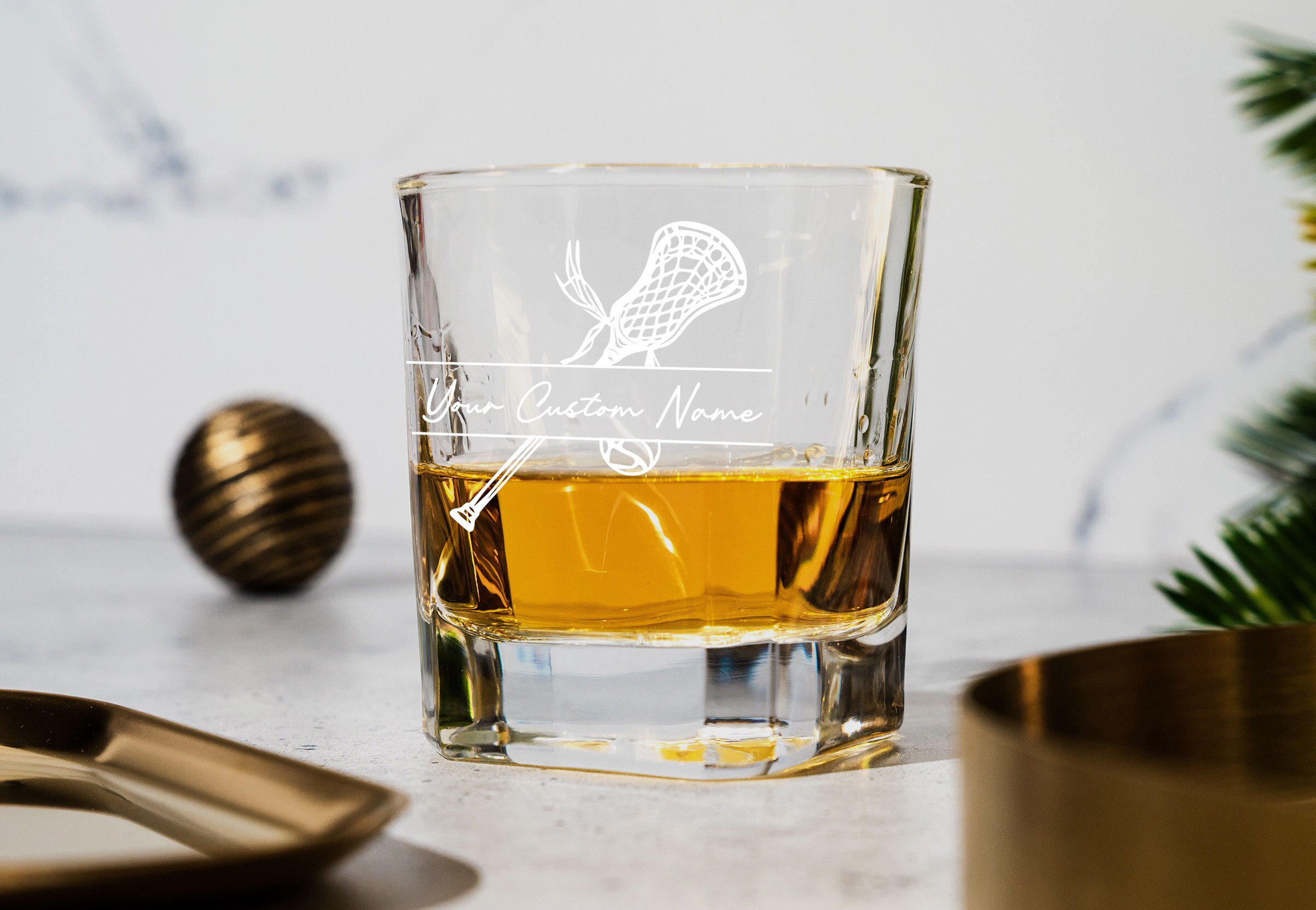 Lacrosse Whiskey Glass, Unique Sports Gift, Home Bar Essential ...