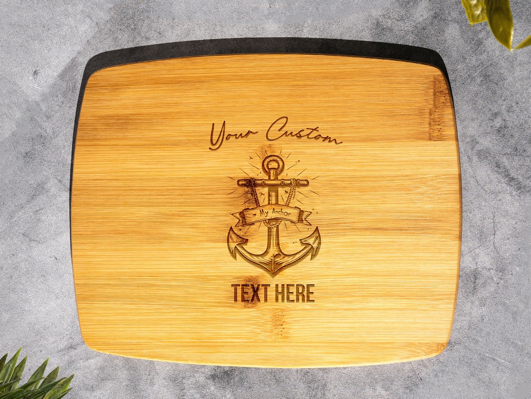 Nautical Cutting Board, My Anchor Theme, Kitchen Decor, Wooden Chopping ...