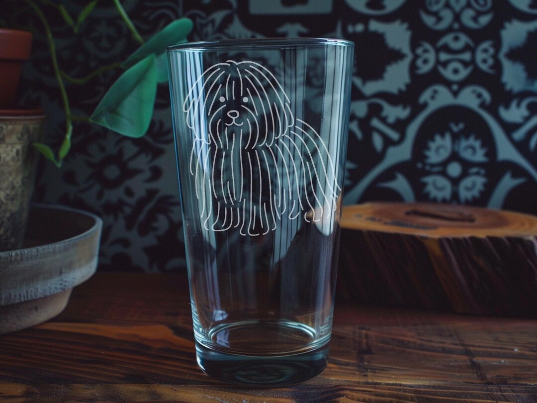 Puli Dog Pint Glass – Hungarian Sheepdog Design Beer Glass for Dog ...