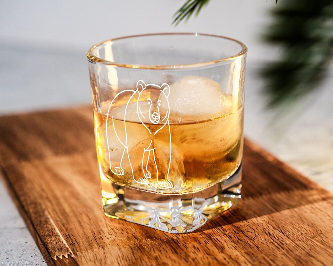 Syrian Brown Bear Whiskey Glass – Wildlife Bear Design on Whiskey ...