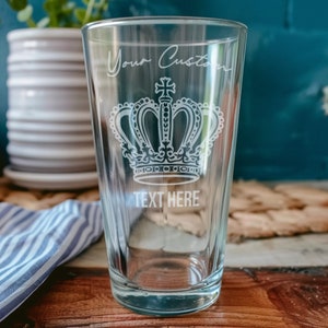 Pint Beer Glass, Crown Design, Bar Essentials, Drinking Glassware, Pub ...