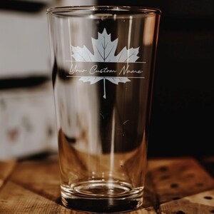 Canadian Maple Leaf Pint Glass, Beer Lover Gift, Glassware Collection ...