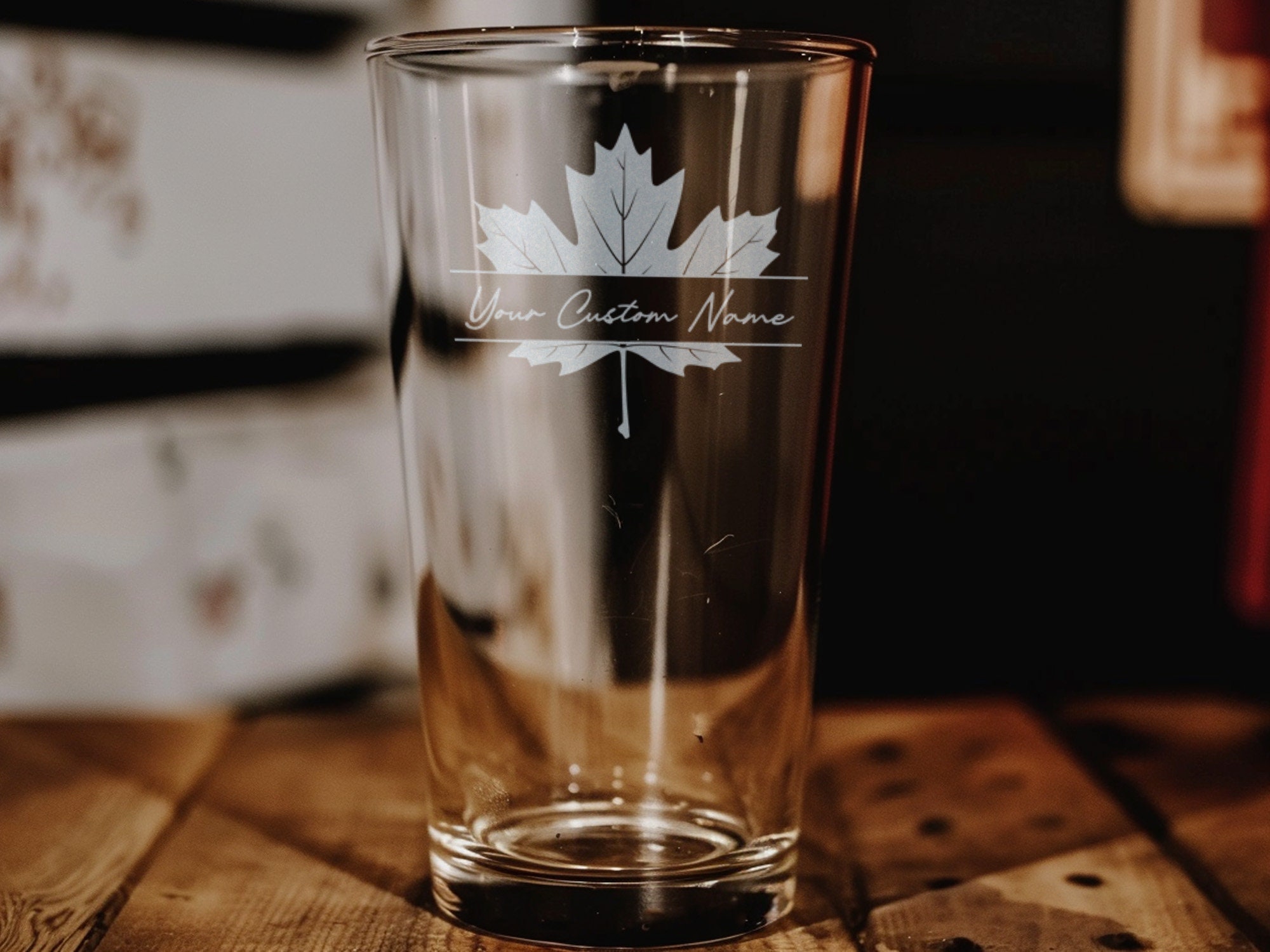 Canadian Maple Leaf Pint Glass, Beer Lover Gift, Glassware Collection ...