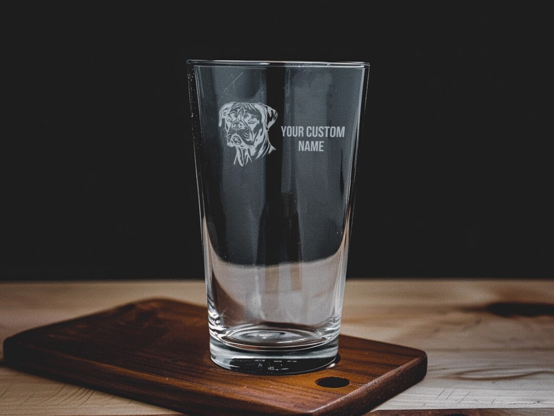 Boxer Pint Glass, Pint Beer Glass, Unique Barware, Beer Lover Gift ...