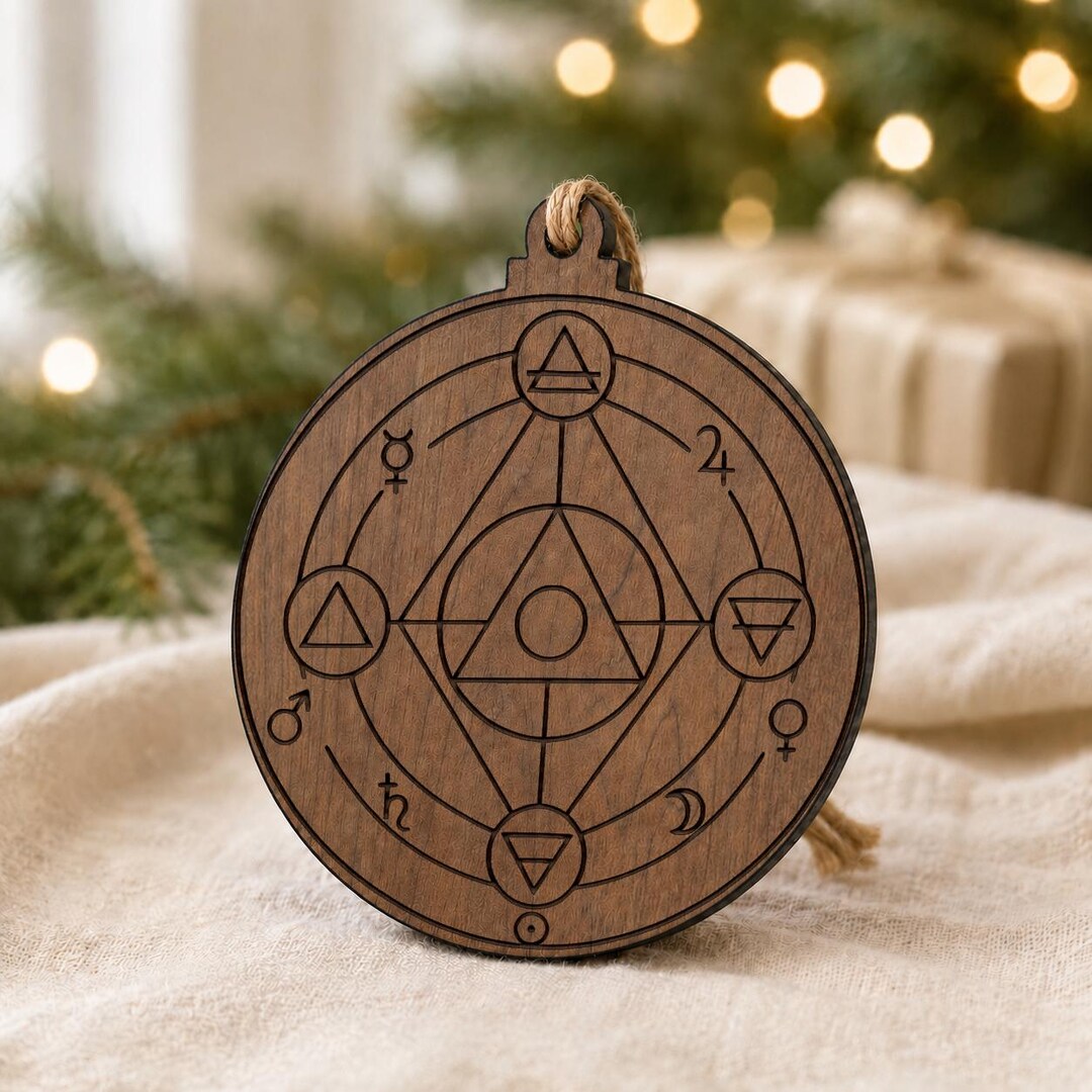 Alchemy Symbols Wooden Ornament, Elemental Alchemy Signs, Mystic Occult ...