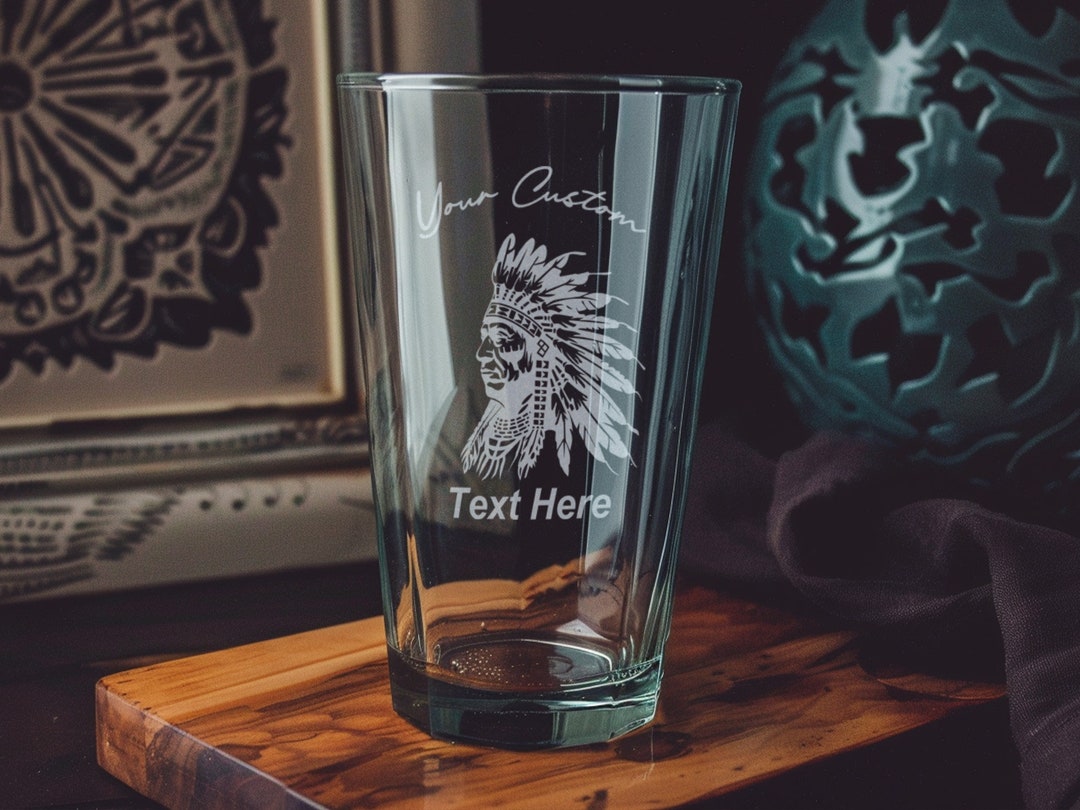 Native American Culture Pint Glass, Tribal Art Drinkware, Indigenous Patterns Cup, Cultural ...