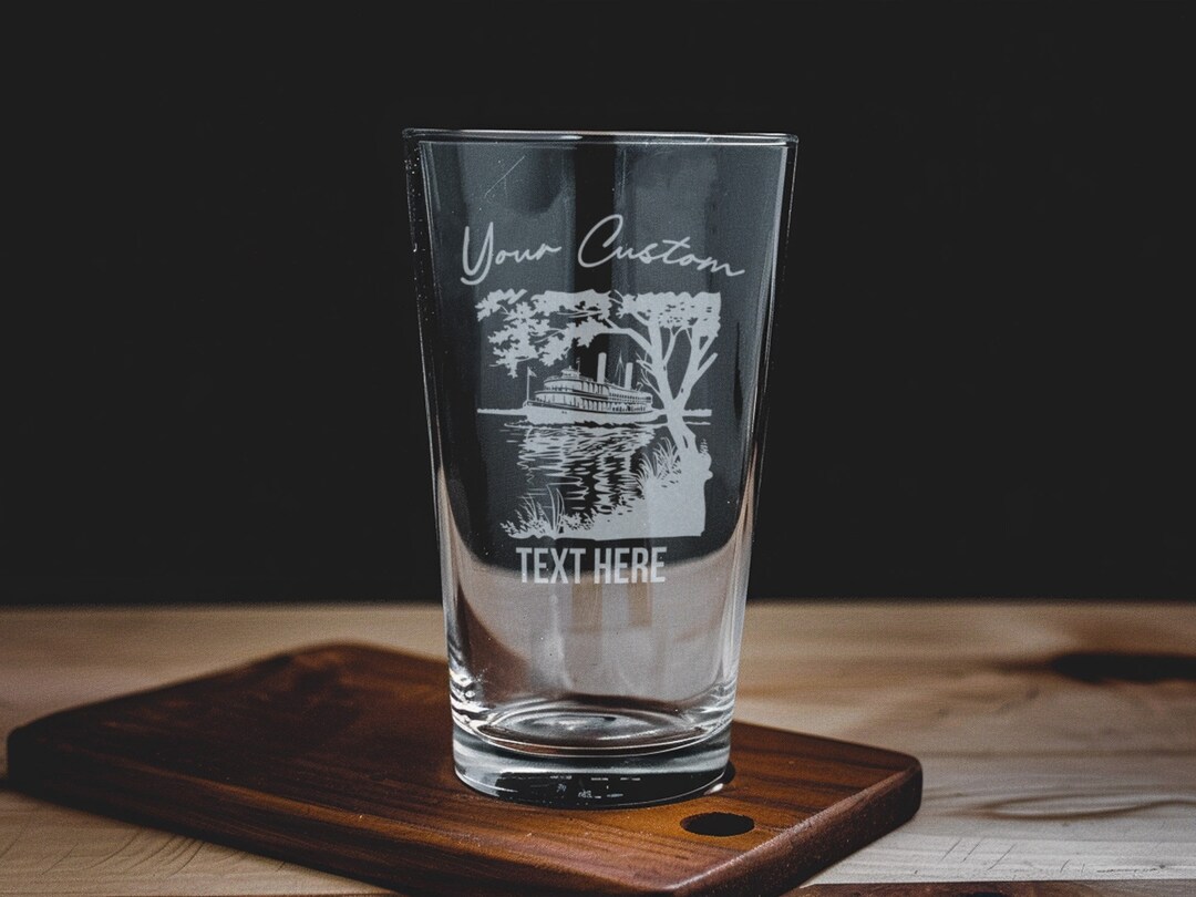 Mississippi River Boating, Missouri Pint Glass, Beer Lover Gift, River ...
