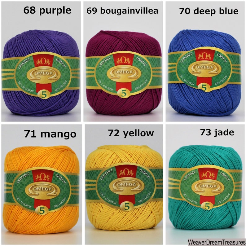Crochet Omega No.5 (50grs) / 100% Mercerized Cotton Yarn, Crochet ...