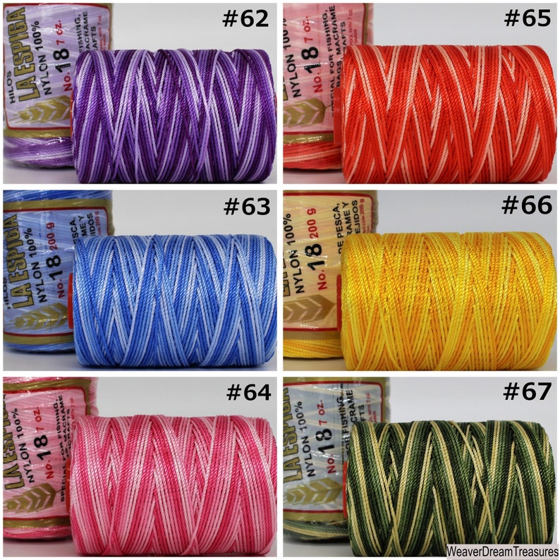 La Espiga No.18 Variegated (omega) - 100% Nylon, Crochet Thread, Thread ...