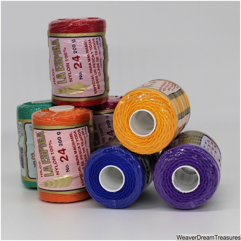 La Espiga No.24 - 100% Nylon Omega, Crochet Thread, Nylon for Knitting ...