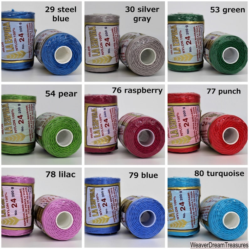 La Espiga No.24 - 100% Nylon Omega, Crochet Thread, Nylon for Knitting ...