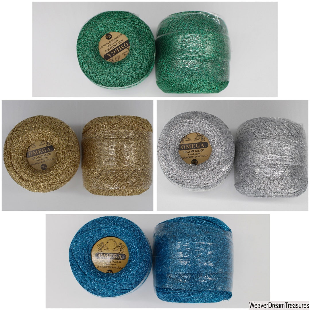 Metallic Crochet Thread 25grs/ Shiny Crochet Thread / Metallic Yarn. - Etsy