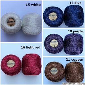 Metallic Crochet Thread 25grs/ Shiny Crochet Thread / Metallic Yarn. - Etsy
