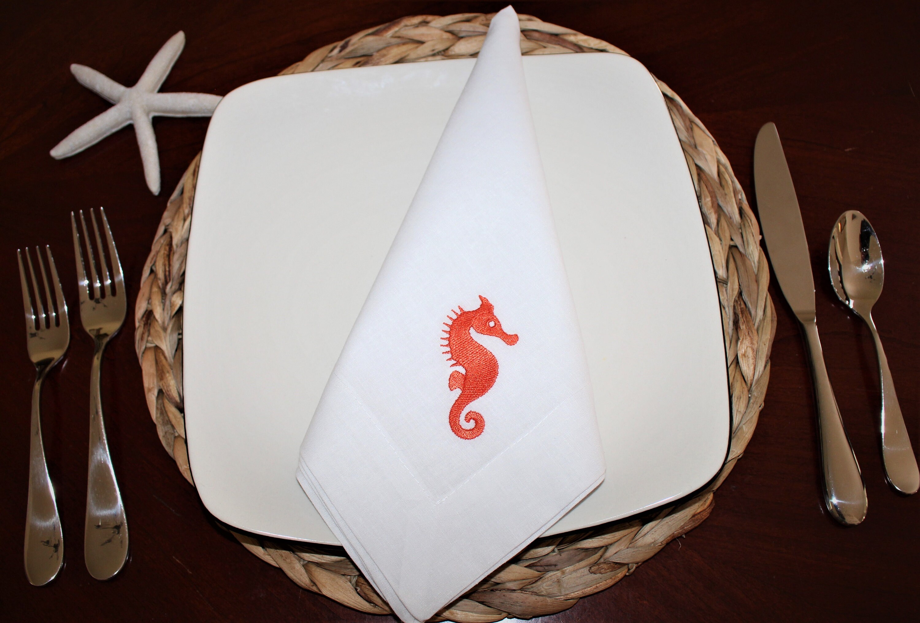 Linen Napkins Embroidered Set of 6 Linen Napkins 100% Linen - Etsy