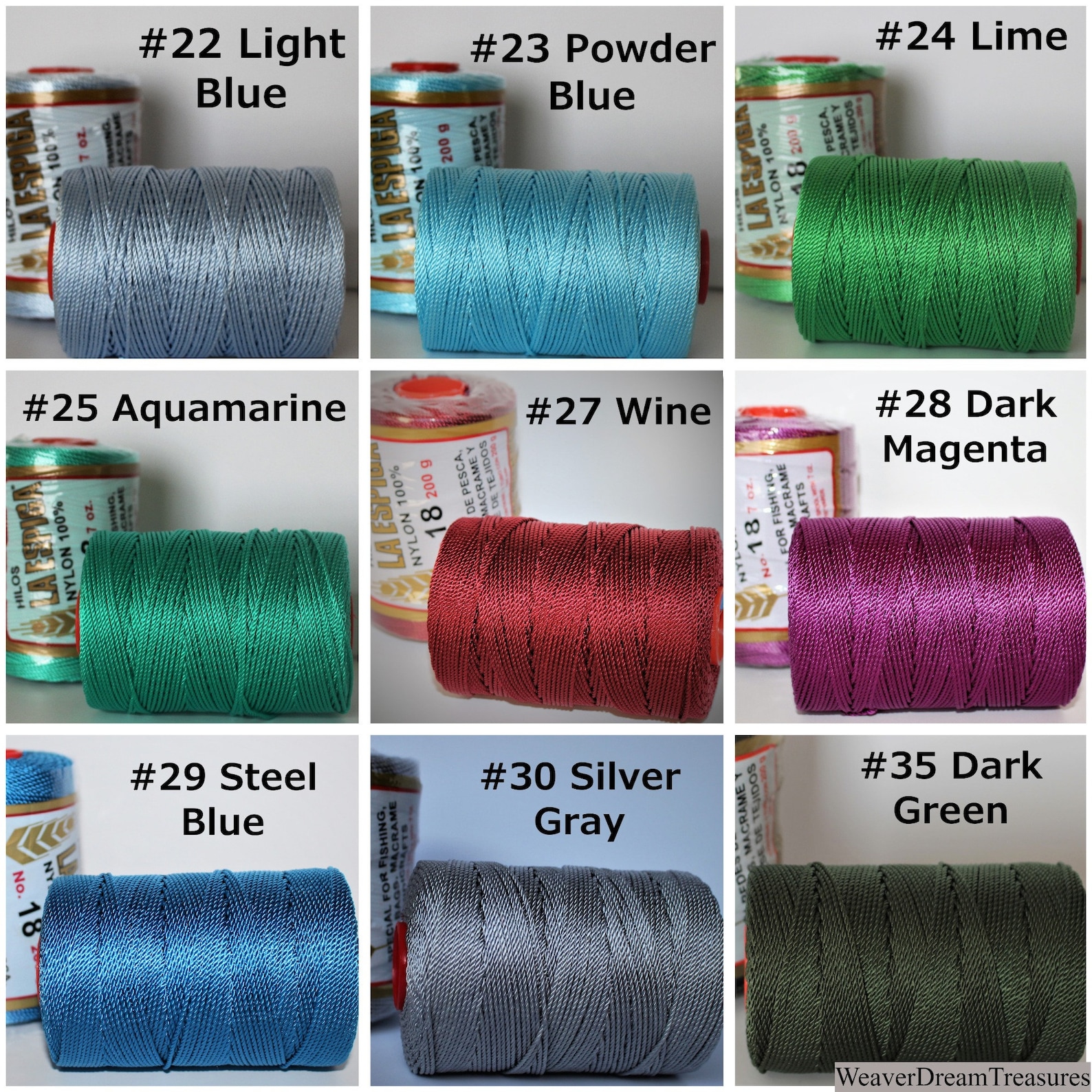 La Espiga No.18 100% Nylon Omega, Crochet Thread, Thread for Crafts ...