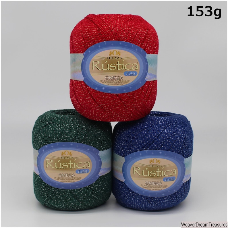 RUSTICA ECLAT (153grs) by Omega. Fine Cotton Yarn for Crocheting and ...
