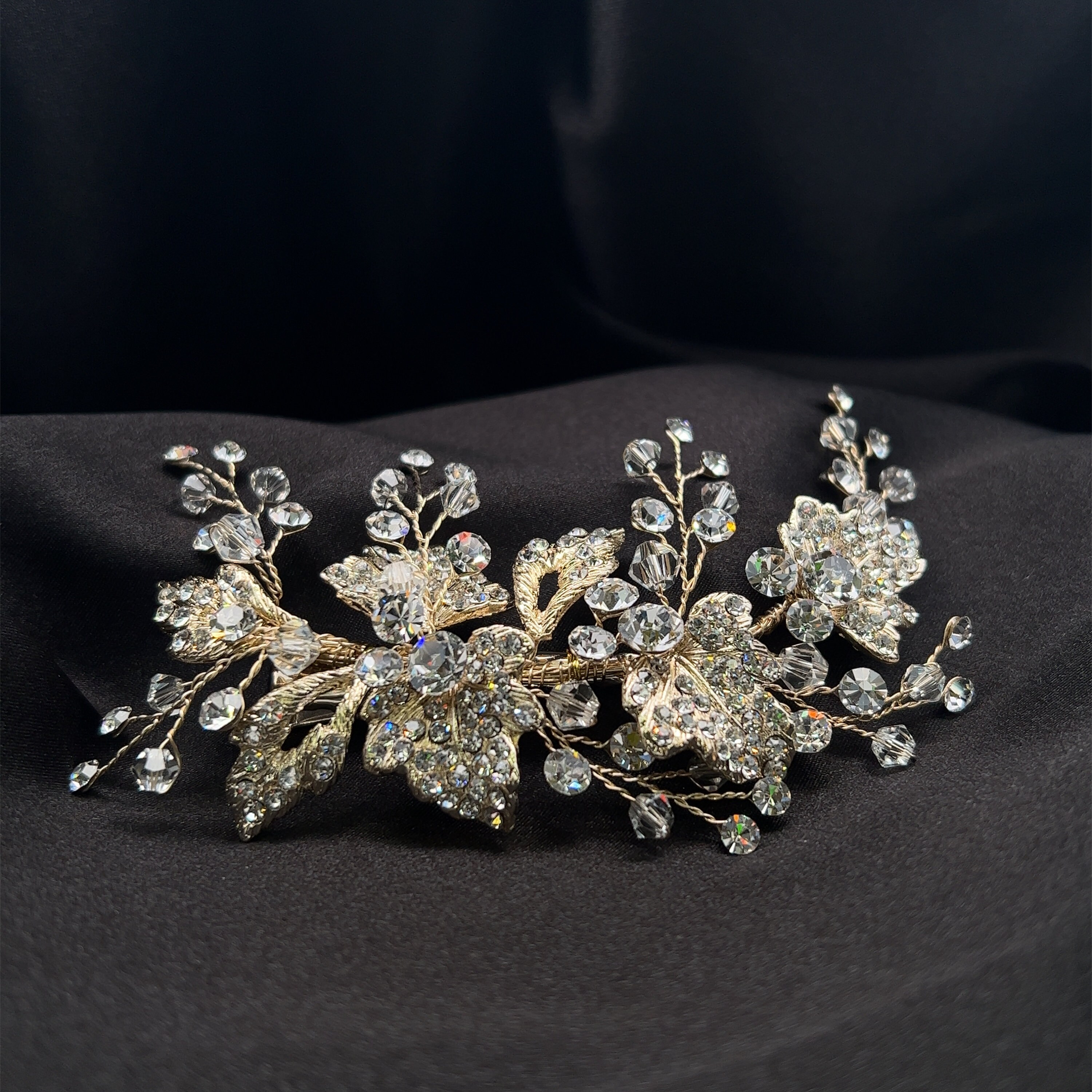 Flower Crystal Hair Piece - Etsy