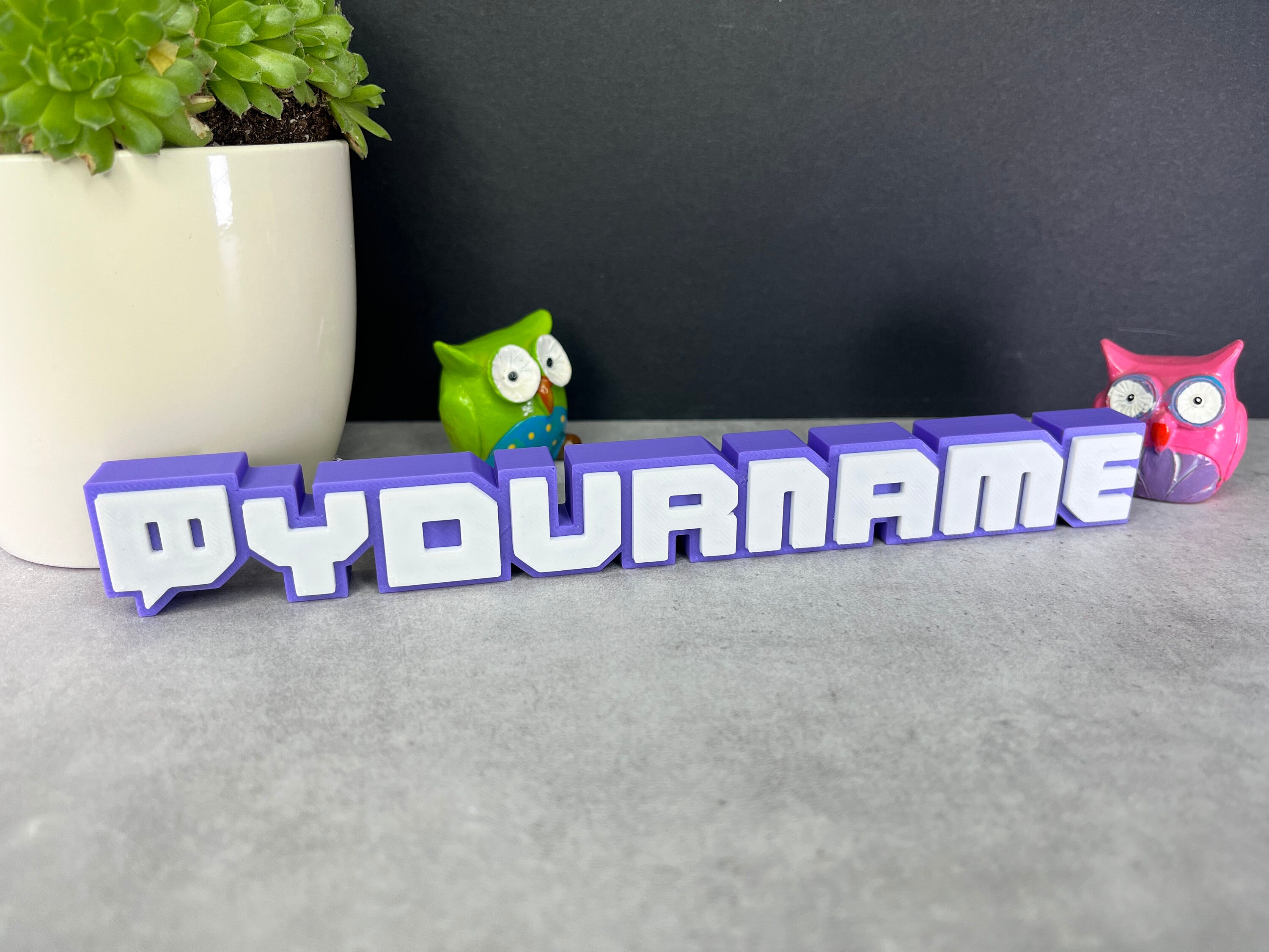 Twitch Custom 3D Printed Name Plate Gamer Username Gift Channel Name ...