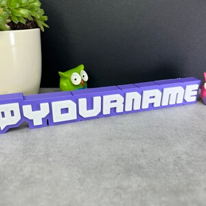 Twitch Custom 3D Printed Name Plate Gamer Username Gift Channel Name ...