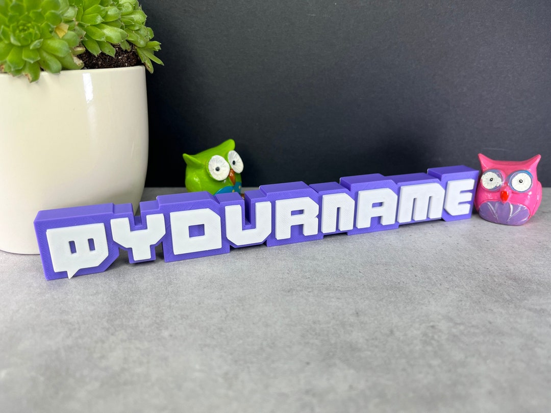 Twitch Custom 3D Printed Name Plate Gamer Username Gift Channel Name ...