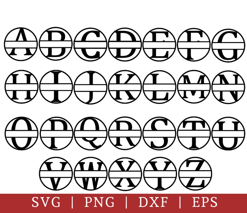 Monogram Svg Png Alphabets Initial Svg Split Monogram Svg - Etsy