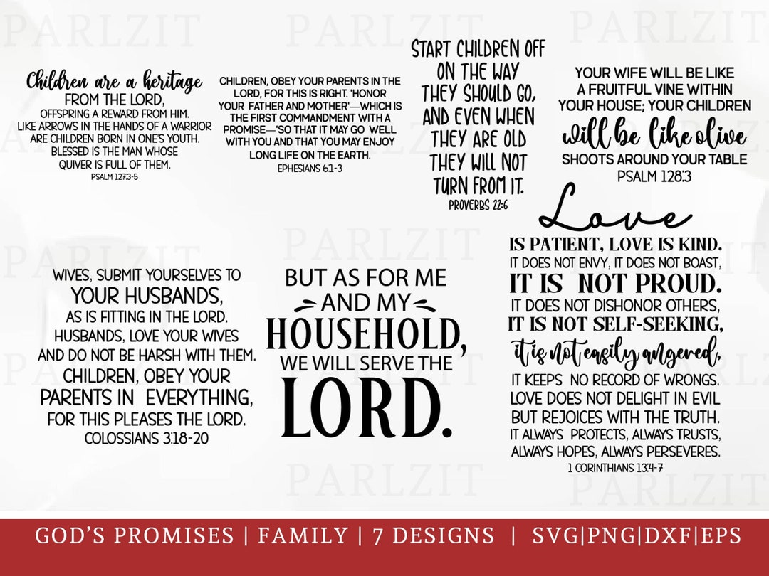 Family Christian Confession SVG Bundle: Bible Verse Designs (digital ...