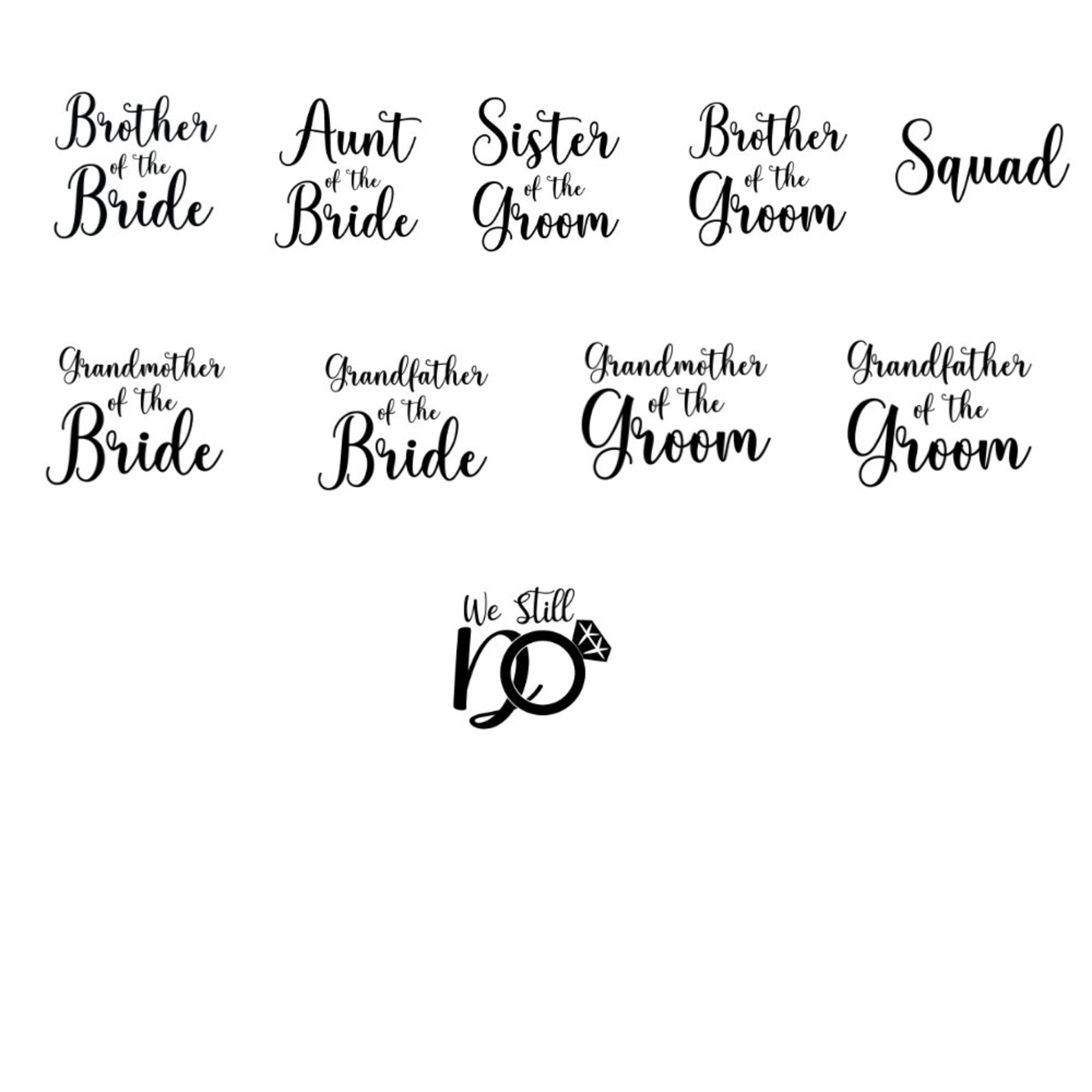 Bride Svg Wedding Svg Bridesmaid Svg Bridal Party Svg - Etsy