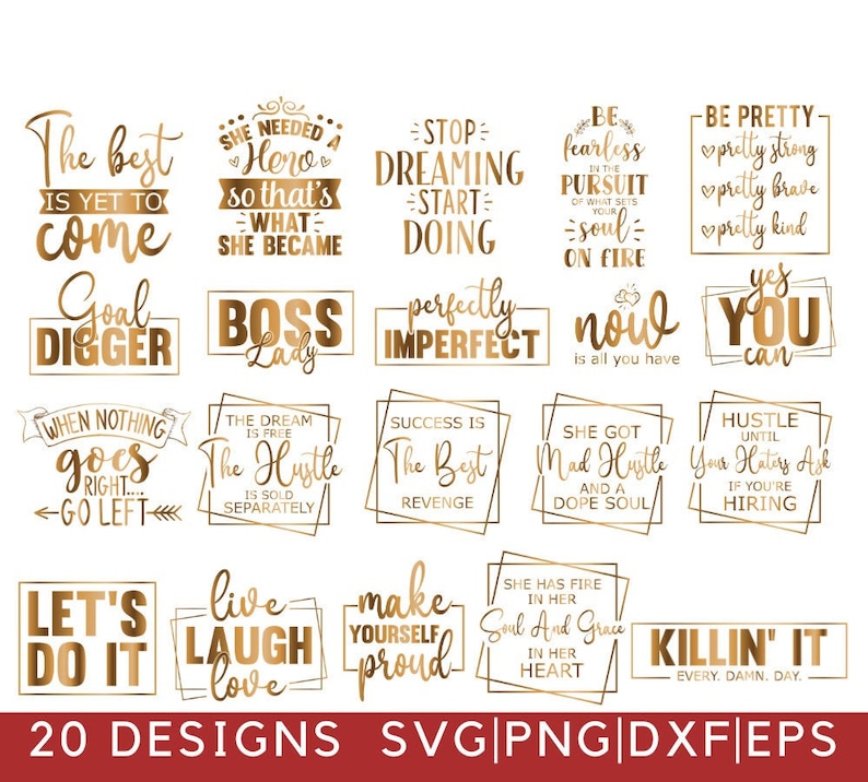 Inspirational Quotes SVG Bundle: Motivational Sayings (digital Download ...