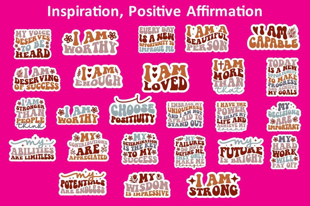 Inspiration Positive Affirmation, I Am Worthy, Stickers SVG EPS DXF Png ...