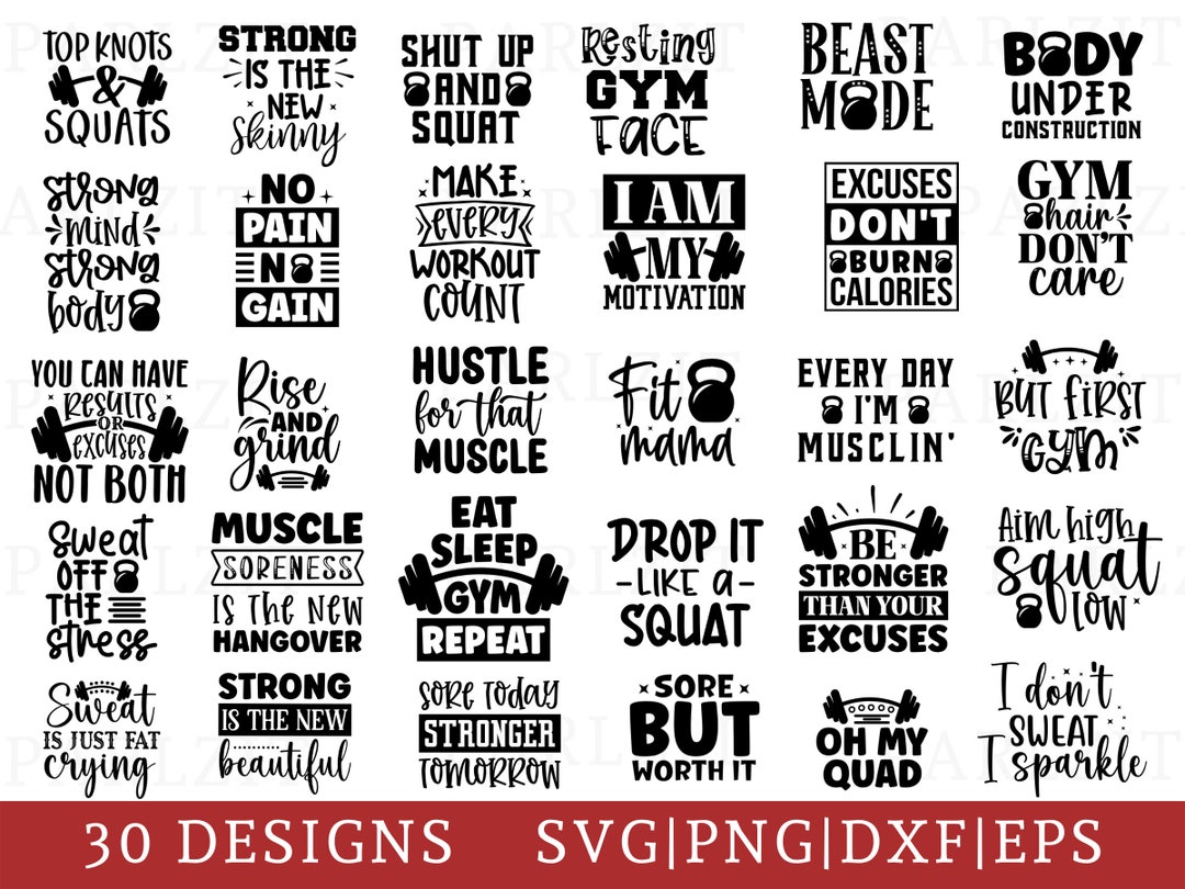 Workout Svg Bundle, Fitness Svg, Gym Svg, Exercise Svg, Work Out Svg ...