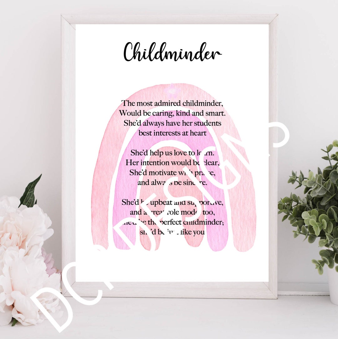 Thank You Teacher Poem Unframed Print| Childminder Gift|end of Term ...