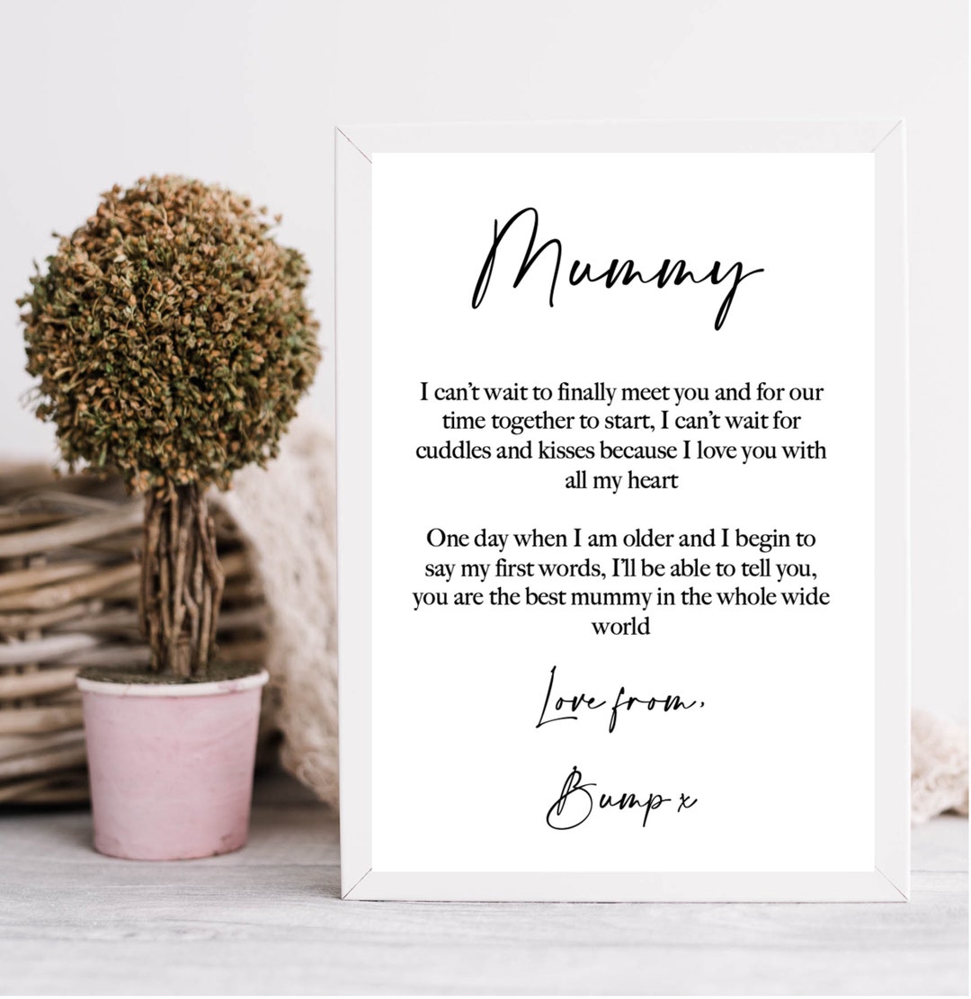 Mummy to Be Printable Mum Poem Mothers Day Gift Wall Print Poster Poem ...
