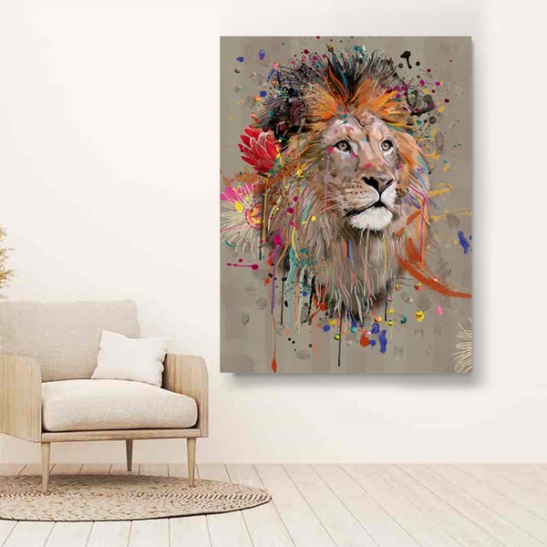 Abstract Lion Art - Etsy