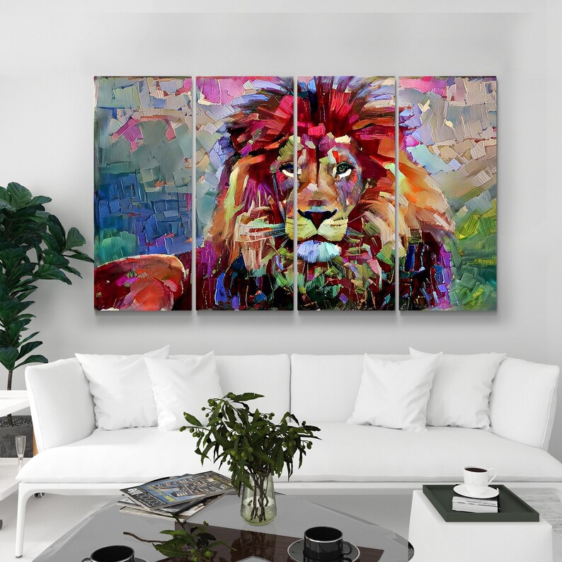Fascinating Lion Canvas Wall Art Gallery