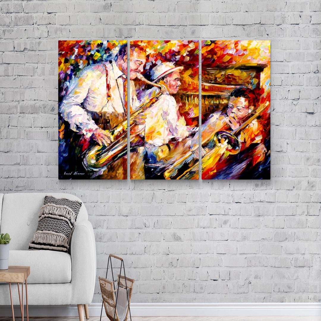 Abstract Jazz Art Canvas, Jazz Poster Canvas Print, Jazz Club Painting ...