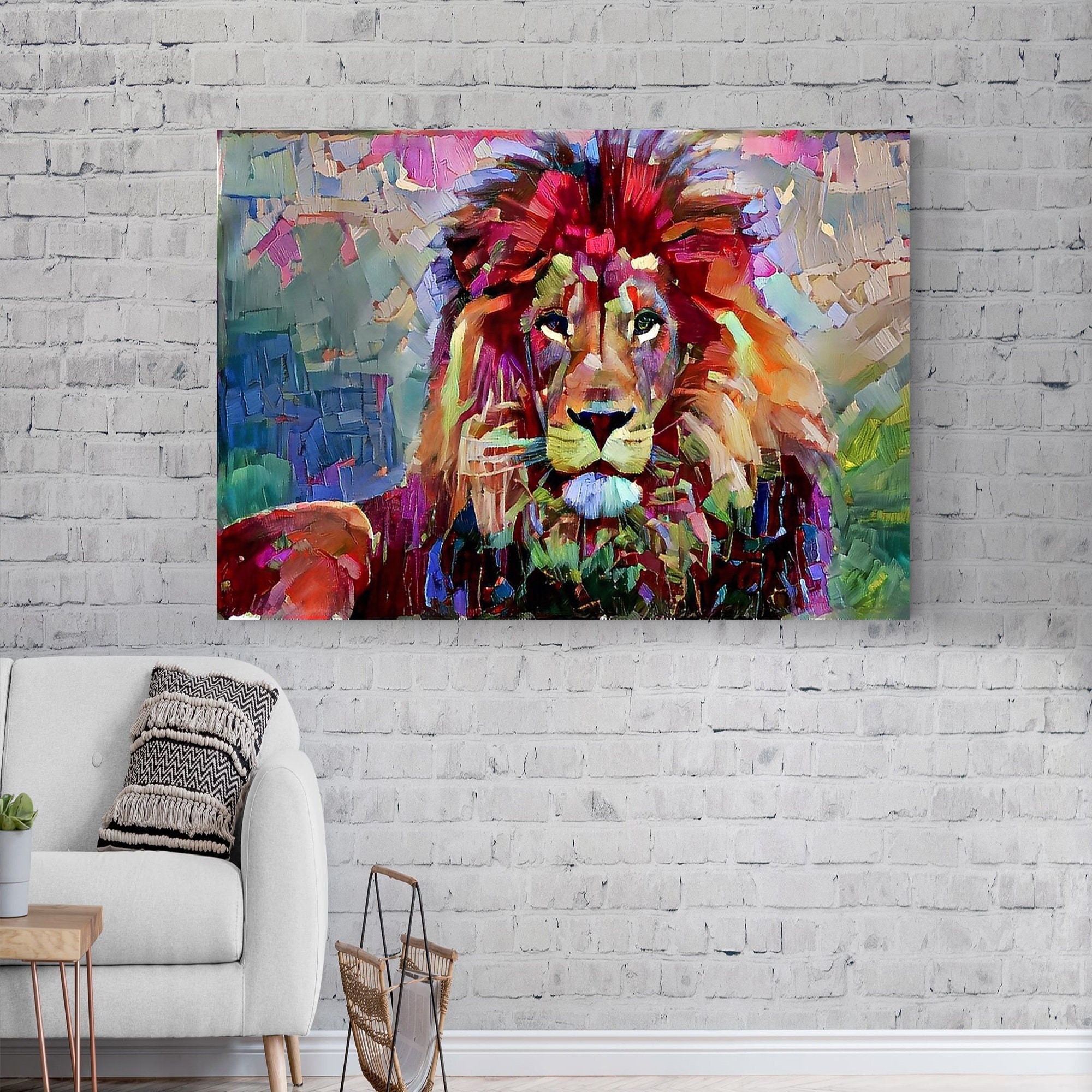 Fascinating Lion Canvas Wall Art Gallery