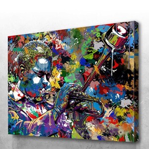 Abstract Jazz Art Canvas Jazz Poster Canvas Print Jazz Club | Etsy