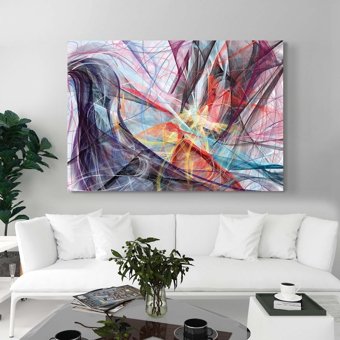 Colorful Line, Painting Art With Colored Rope Tool, Abstract Wall Art ...