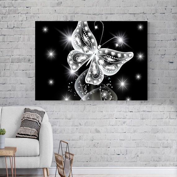 Abstract Art Black And White Butterfly