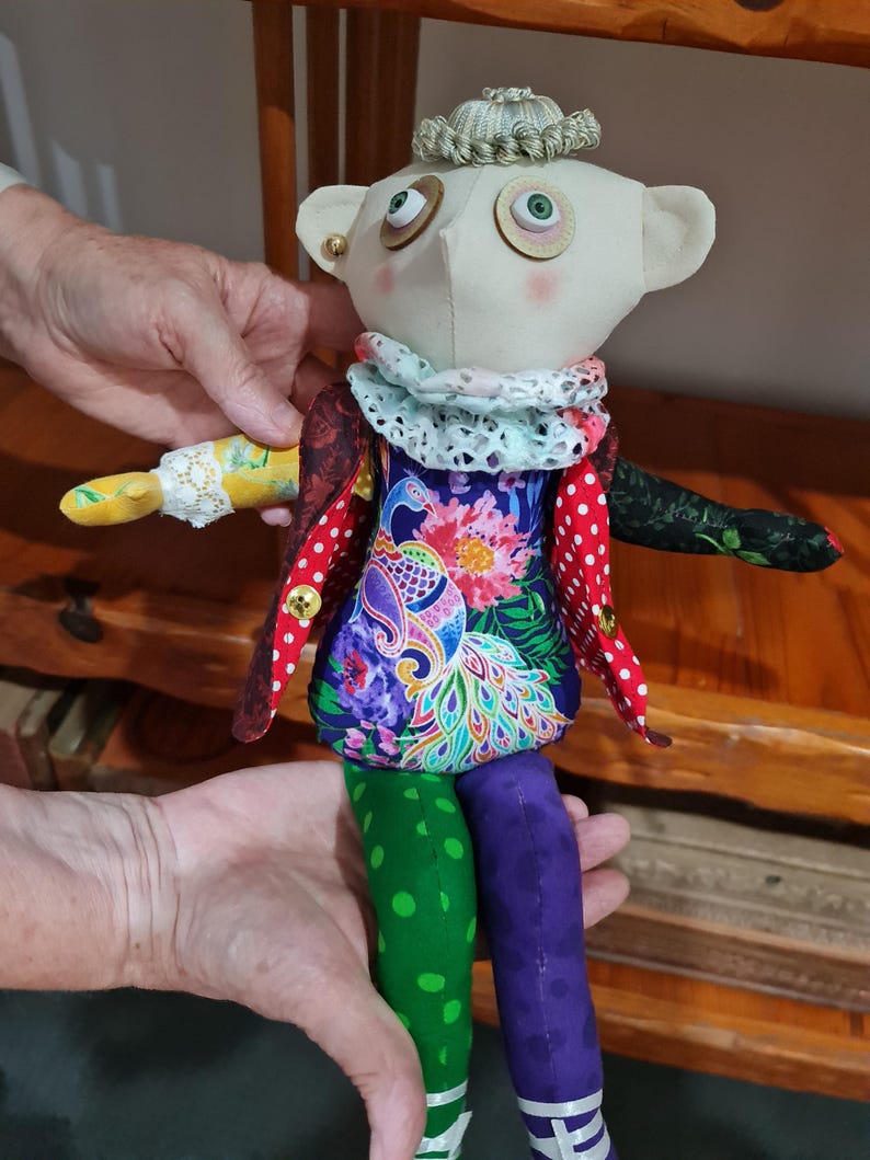 Handmade Art Doll Toobee Ornottobe, Quirky Cute Shakespearean Actor ...