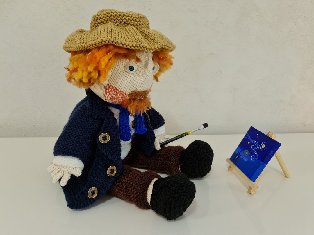 Vincent Doll, Handknitted Art Doll, Vincent Van Gogh Doll, OOAK, One of ...