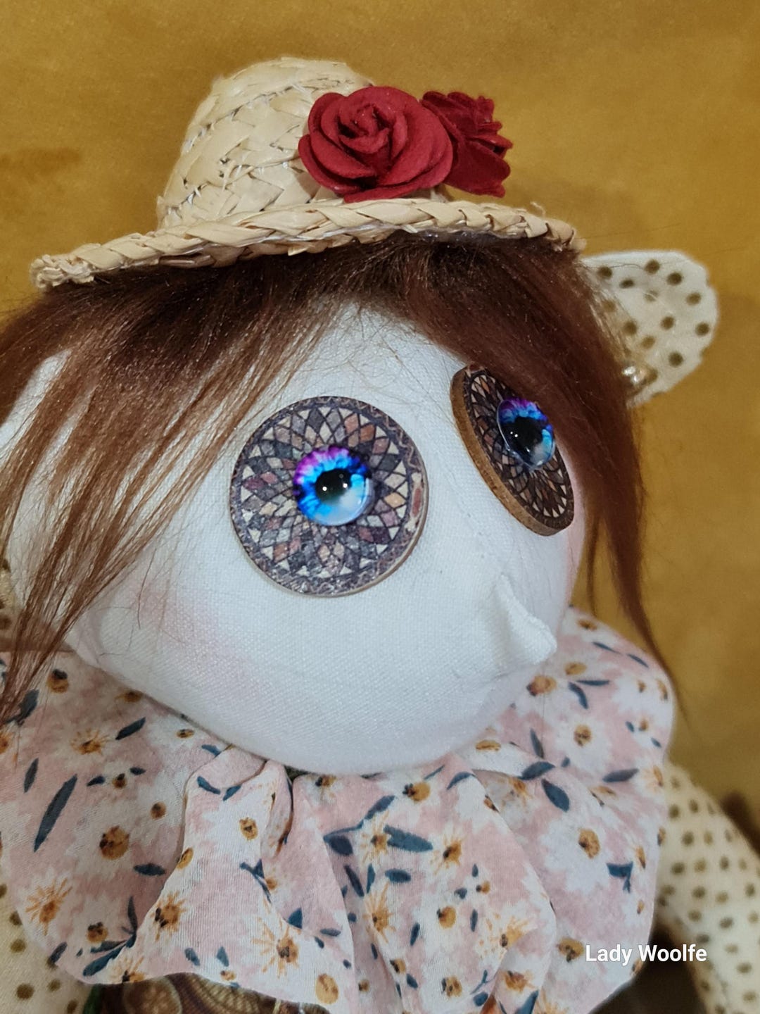 Handmade Quirky Art Doll, Judith the Cat Lady With Cat in Basket ...