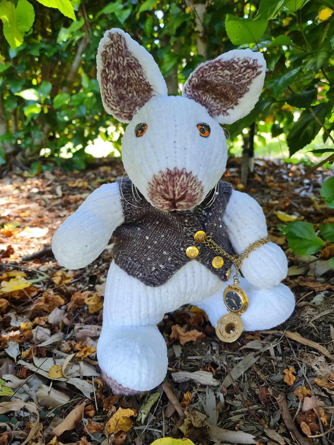 White Rabbit, Knit, Doll, Soft Doll, Handknit, OOAK, One of a Kind ...