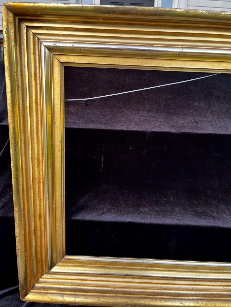 LARGE Antique Lemon Gold Gilt Wood Picture Painting Frame 18 X 32 ...
