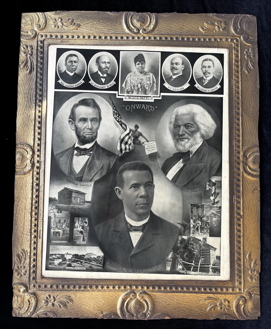 Antique Onward Uplift Poster Poster Booker T. Washington Frederick ...