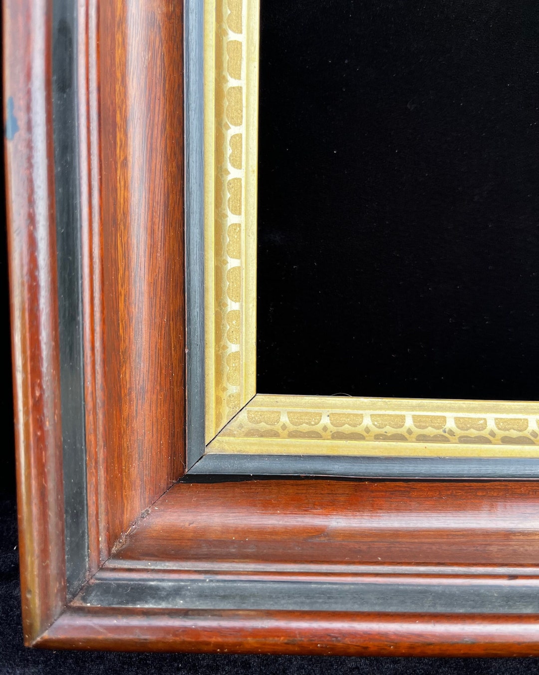 Antique Ornate Victorian Walnut Picture Frame 10 X 12 Gold Gilt Stencil ...
