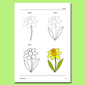 How to Draw Flowers, Activity Book for Kids, Children Coloring Pages ...