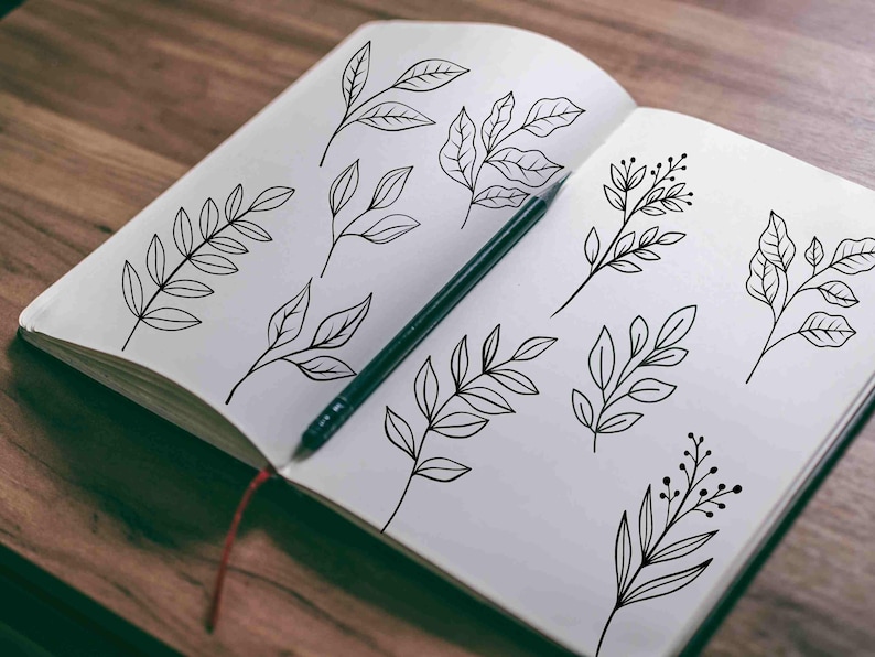 Leafy Doodles Workbook | 40 Ways to Draw Leaves | Nature Journal ...