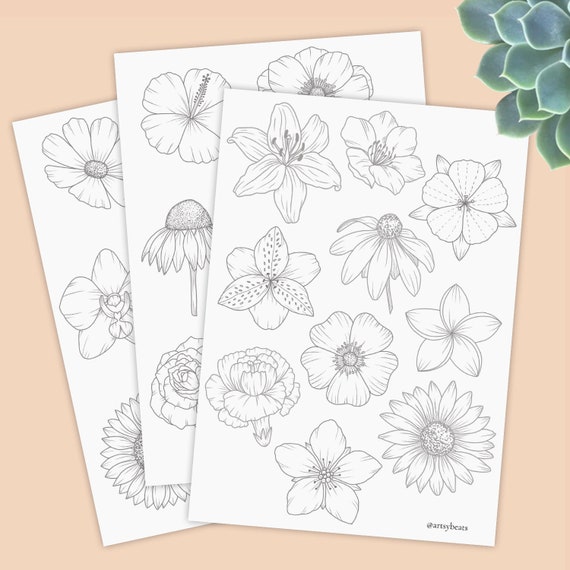 Tracing Flowers Pattern